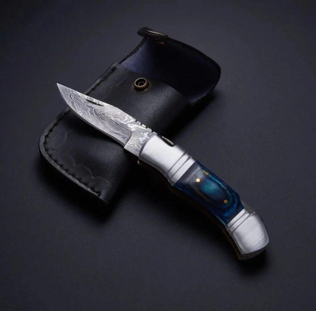 Handmade Damascus Pocket Folding Knife | Damascus Shop