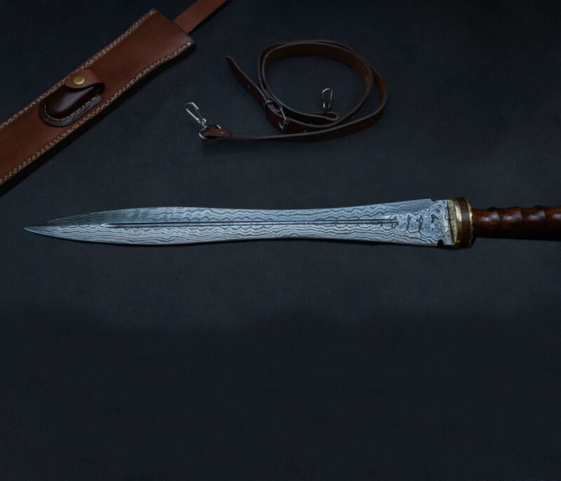 Roman Gladius Sword - Hand-Forged Damascus Steel Blade